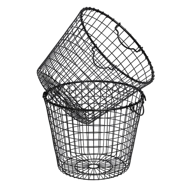 Set of 2 Stackable Metal Storage Baskets - Walmart.com