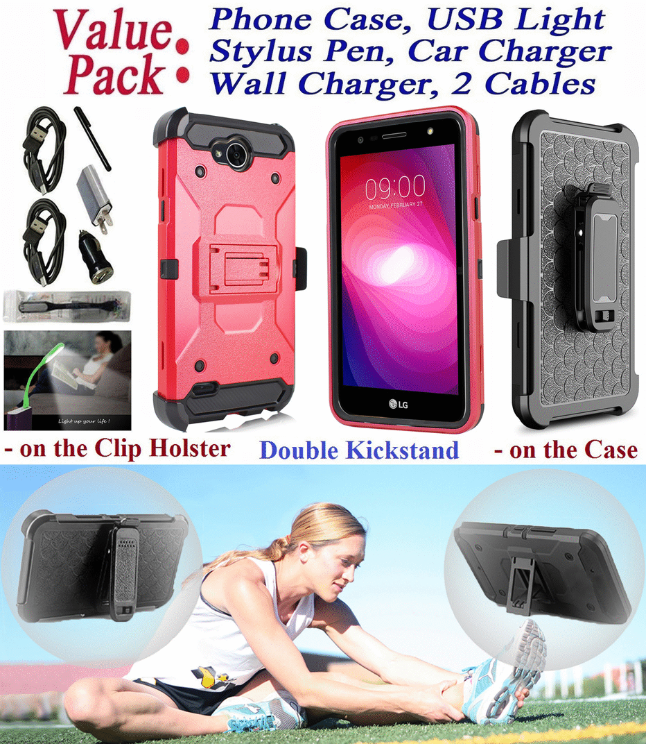 Value Pack + for 5.5" LG Fiesta 2 & 1 K10 Power X Power 2 X CHARGE Case ...