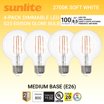 Sunlite LED G16.5 Light Bulb, 5 Watts (40W Equivalent), Candelabra E12 Base, Dimmable, Frost ...