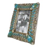 Rustic Western Turquoise Teardrop Gems Scrollwork Patterns 6X4 Picture ...