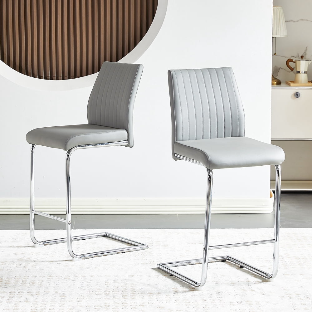 YEAG Bar Stools PU Leather Counter Height Pub Stools Bar Chair,Set of 2 ...