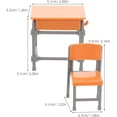 Miniature School Desk Chair Set Dollhouse Furniture 4 Tables 4 Chairs ...