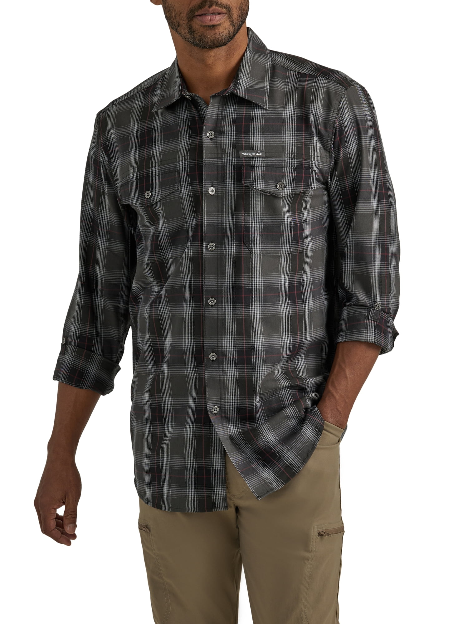 Wrangler® Men's Outdoor Long Sleeve Shirt with UPF 30+ Protection ...