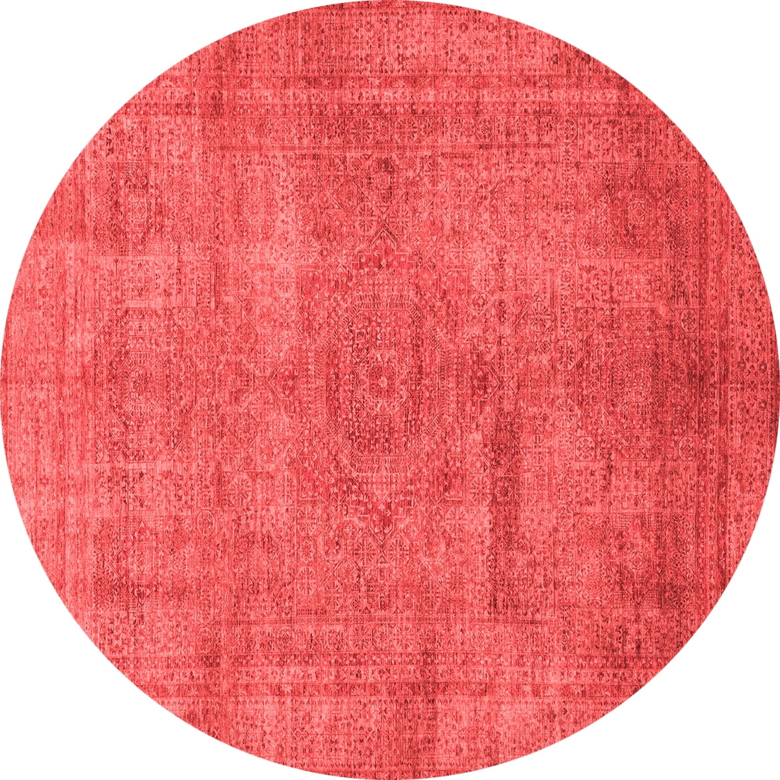 Ahgly Company Indoor Round Abstract Red Modern Area Rugs, 6' Round ...