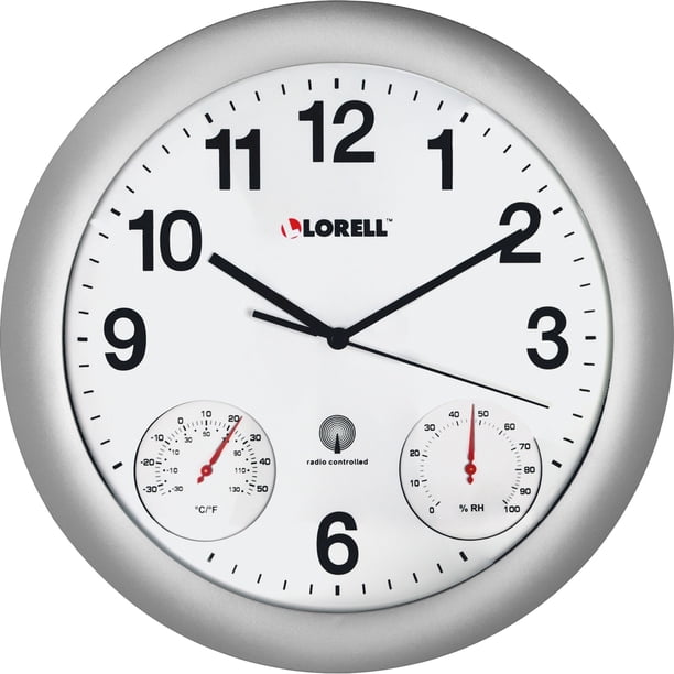 Lorell Analog Temperature/Humidity Wall Clock - Walmart.com