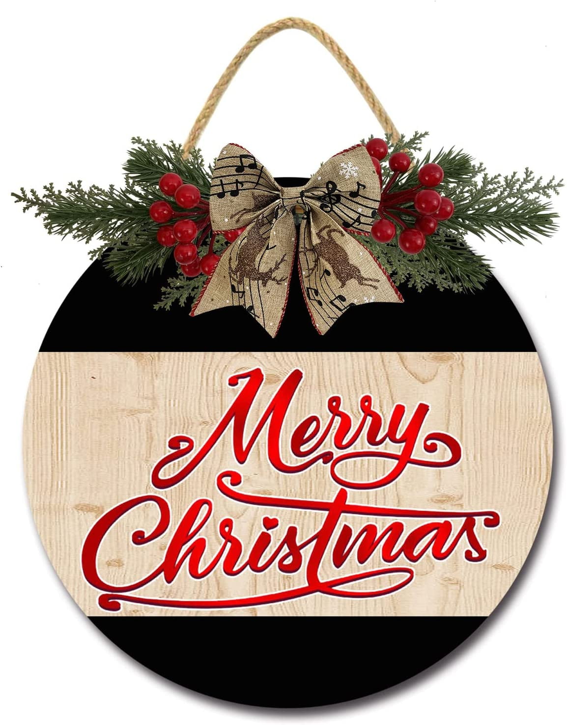 Eveokoki 12" Christmas Sign Christmas Welcome Sign For Front Door ...