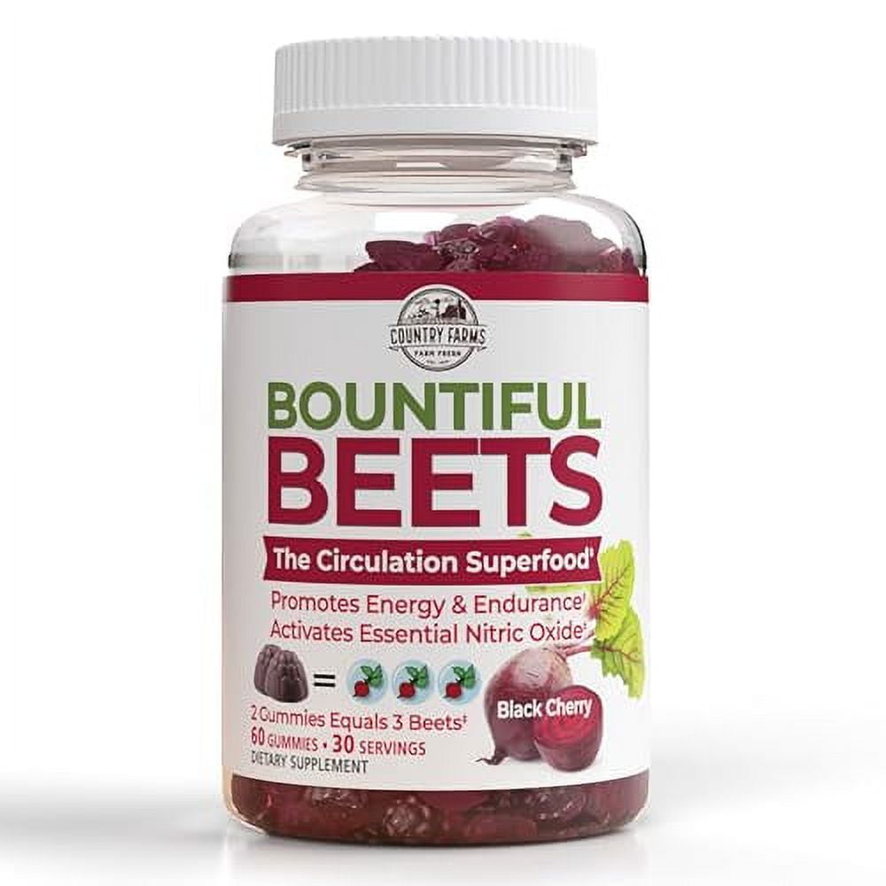 COUNTRY FARMS Bountiful Beets Gummies, Circulation Superfood, Promotes ...