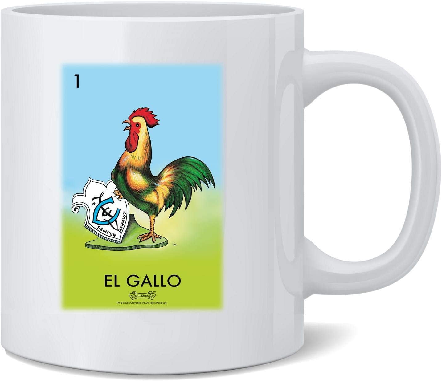 El Gallo Rooster Loteria Card Mexican Bingo Ceramic Coffee Mug Tea Cup ...