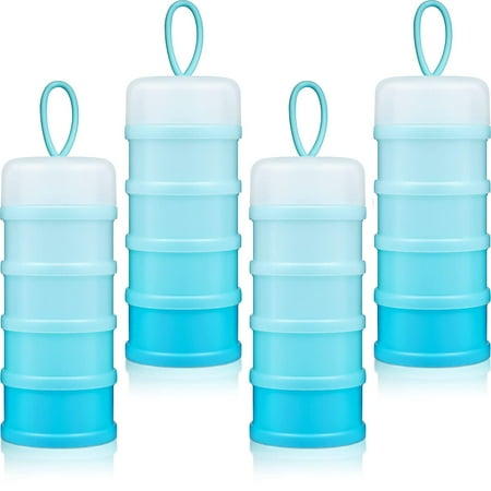 HISRFO Milk Powder Stackable Formula Dispenser Blue 4 Layers Baby ...