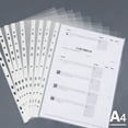 50 Pcs Sheet Protectors,11-Hole A4 Punched File Bag,Transparent ...