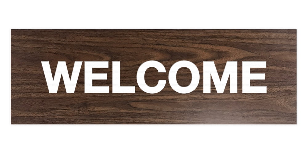 Basic Welcome Sign (Walnut) - Medium - Walmart.com