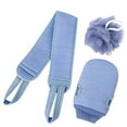 3PCS Loofah Puff Scrub Shower Set, Body & Back Scrubber, Sponge Pad for ...