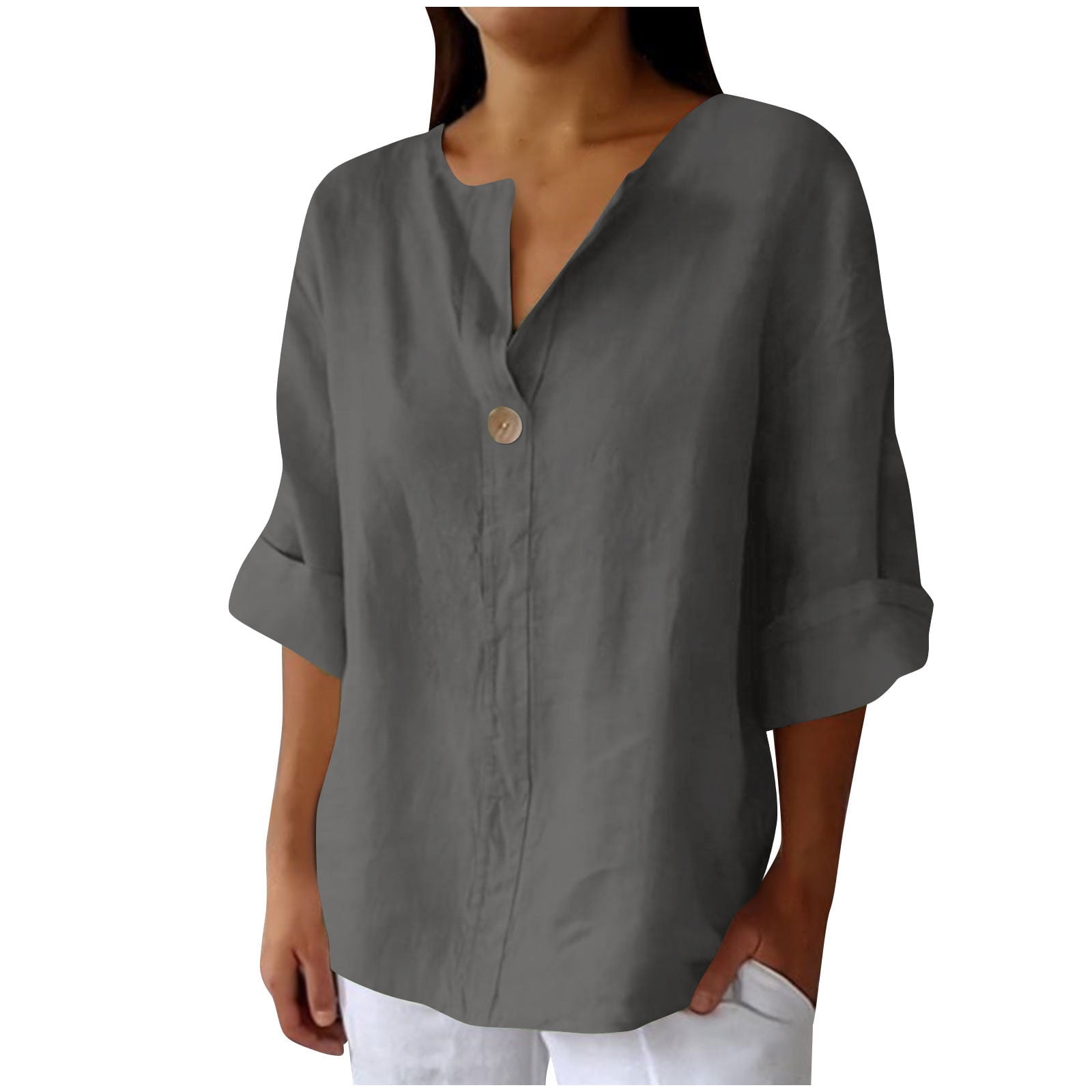 Click here for Lenpel Womens 3/4 Length Sleeve Tops Summer Casual... prices