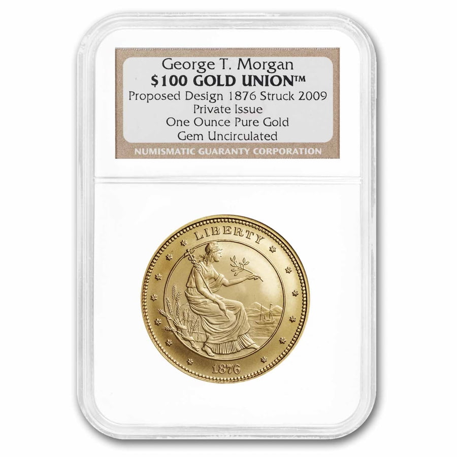 1 oz Gold Round - $100 Gold Union George T. Morgan Gem Unc NGC ...