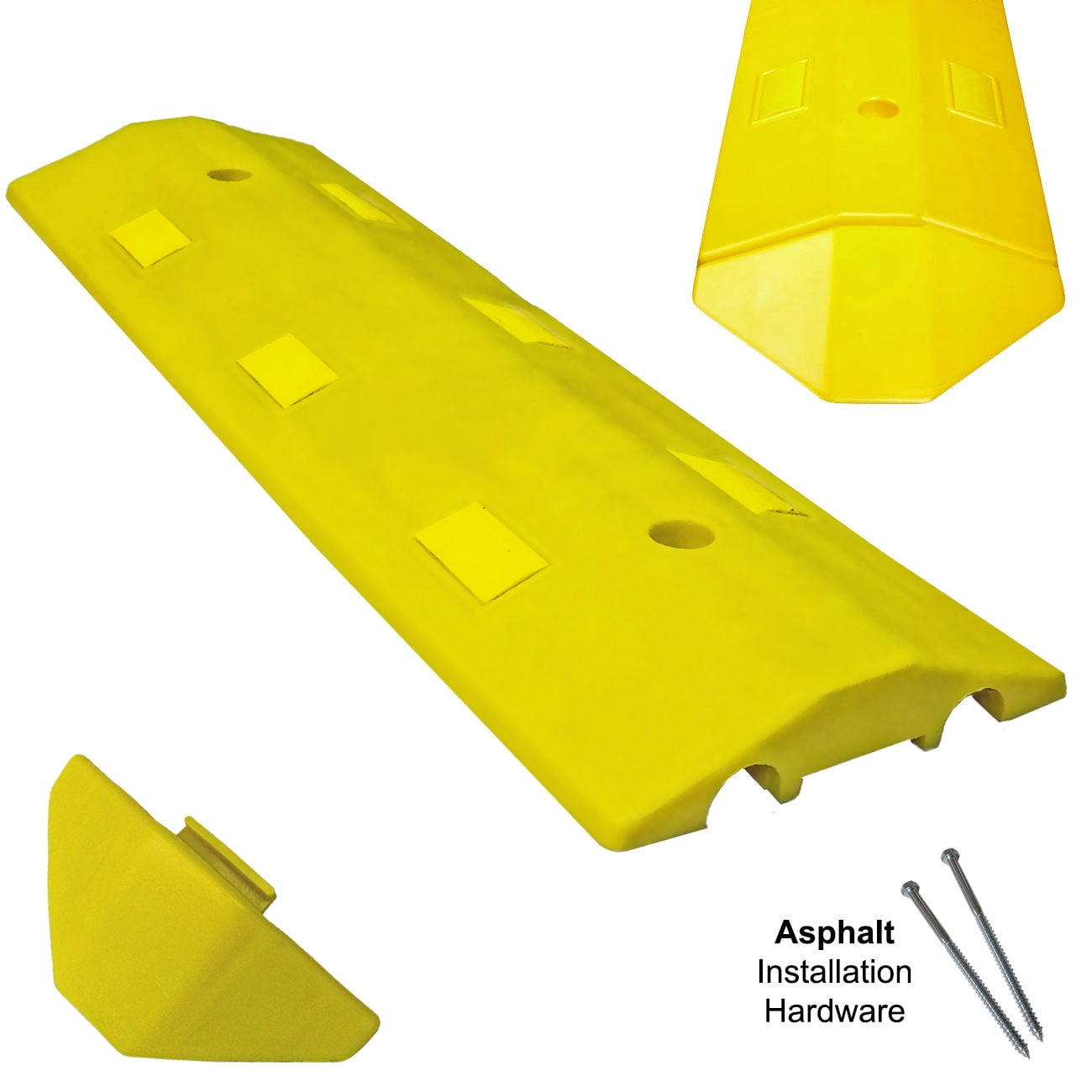 3FT Conrete Light Weight Speed Bump Traffic Road Safety Control Yellow ...