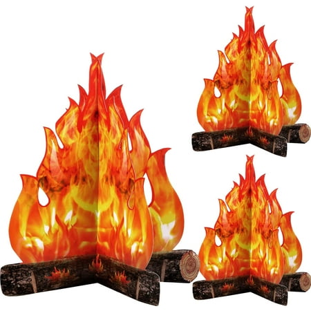3D Decorative Cardboard Campfire Centerpiece Artificial Fire Fake Flame ...