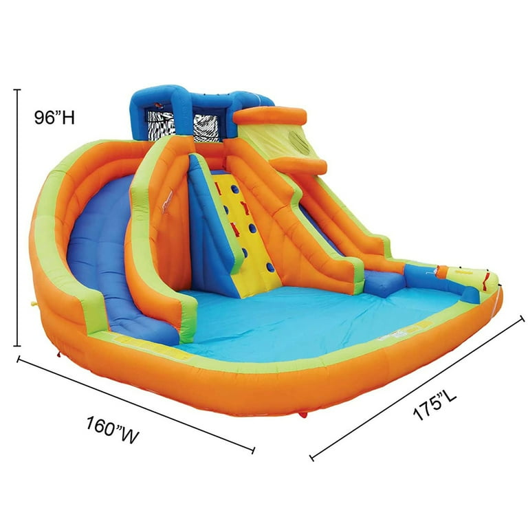 BANZAI Drop Zone Outdoor Inflatable Plastic Water Park For