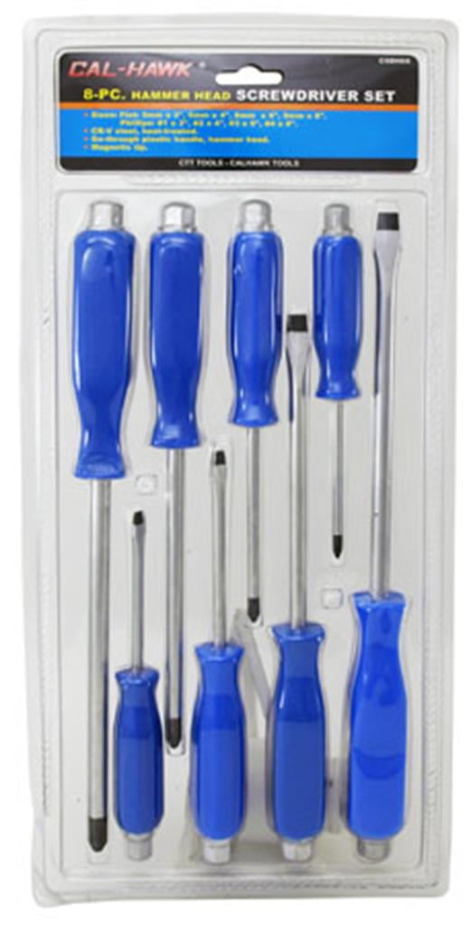 Cal Hawk Tools 8-pc. Hammer Head Screwdriver Set - Walmart.com