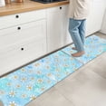Daisy 2 Pieces Non-Slip Kitchen Mat Set, Floral Blue Background Blue ...