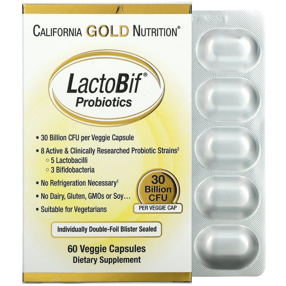 California Gold Nutrition LactoBif Probiotics, 30 Billion CFU, 60 ...