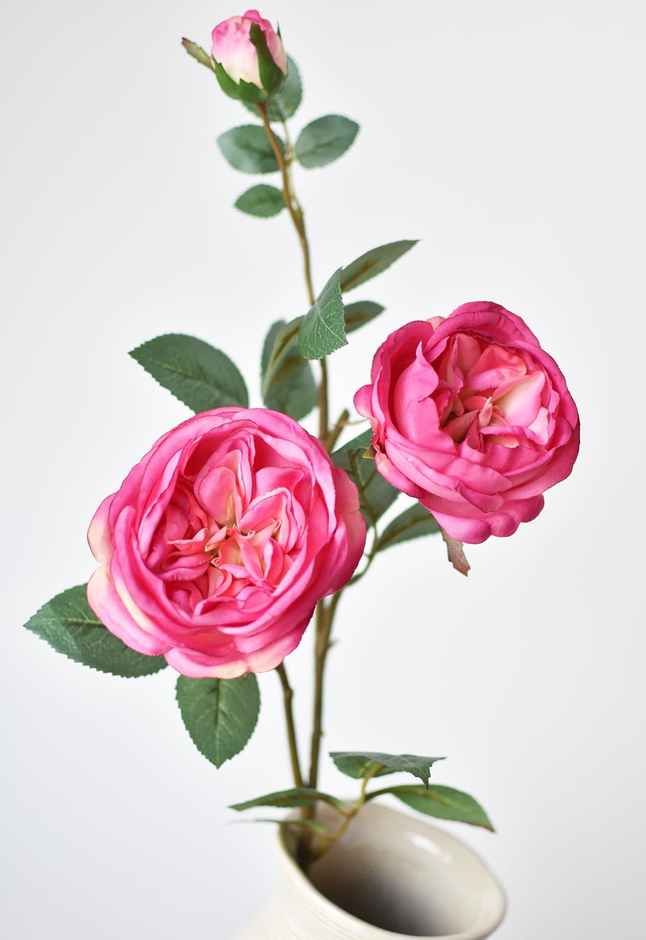 29" Faux Fuchsia Cabbage Rose Stem - Walmart.com