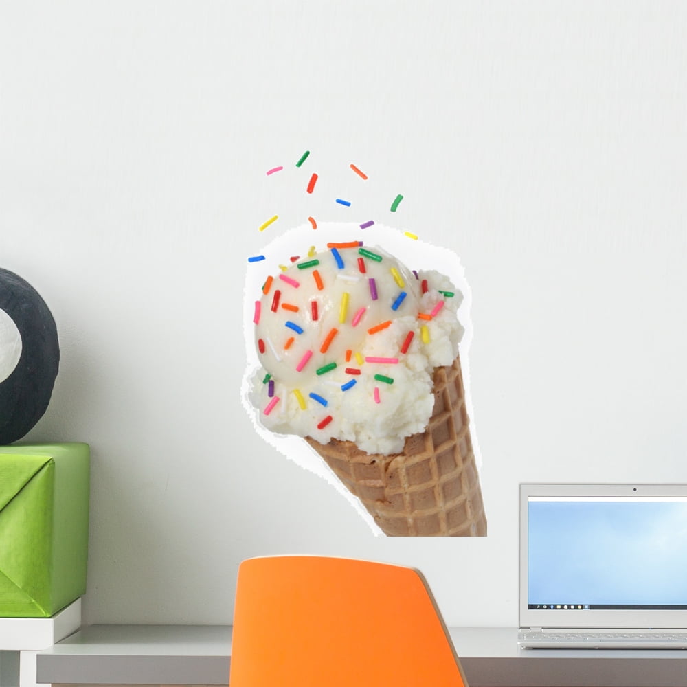 Vanilla Ice Cream Cone Wall Mural Decal Sticker, Wallmonkeys Peel ...