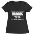 Harris 2024 Vote For Kamala For President Ladies V Neck T Shirt