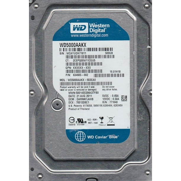 WD Blue WD5000AAKX 500GB 7200 RPM 16MB Cache SATA 6.0GB/S 3.5" Internal ...