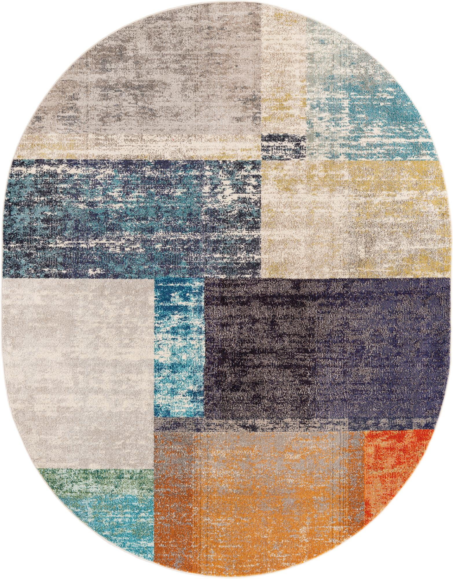 Rugs.com Vivid Collection Rug – 8' x 10' Oval Multi Medium-Pile Rug ...