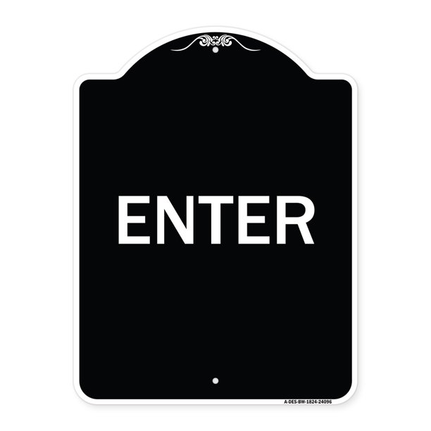 SignMission Designer Series Sign - Enter Sign Enter | Black & White ...