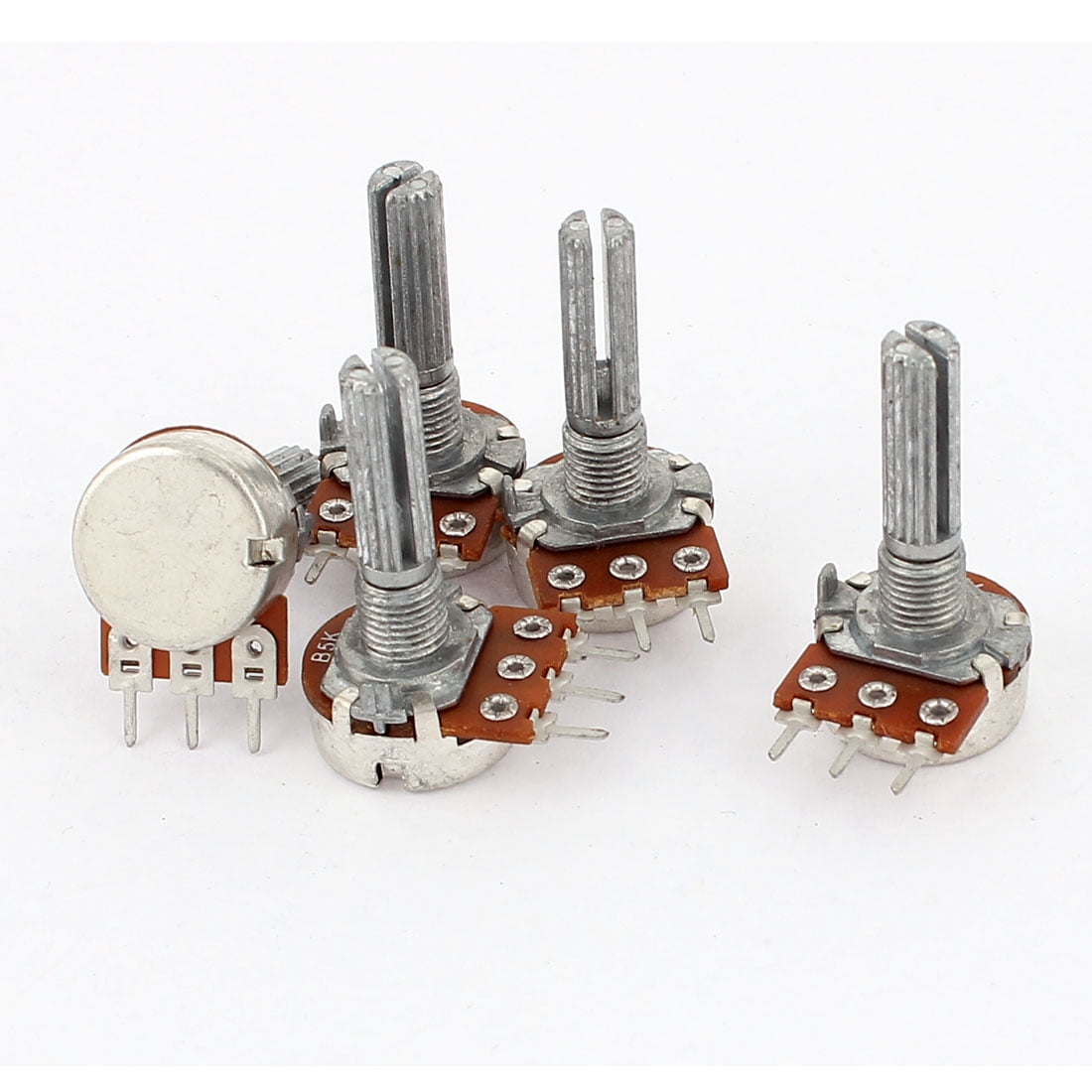 5 Pcs B5K Type B 5K Ohm 3 Terminal Single Linear Rotary Taper ...