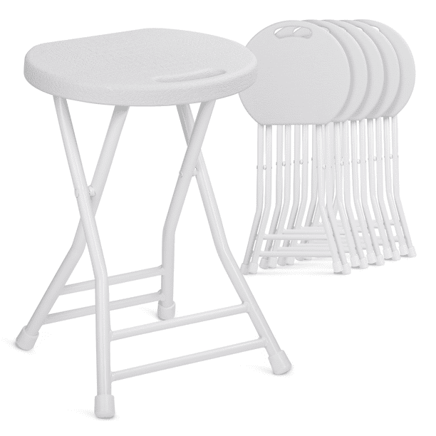 MoNiBloom Round Plastic Collapsible Stools with Handle, 18" Folding ...