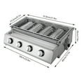 Countertop Barbeque Grill, LPG Gas 4-Burner Stainless Steel Grill for ...