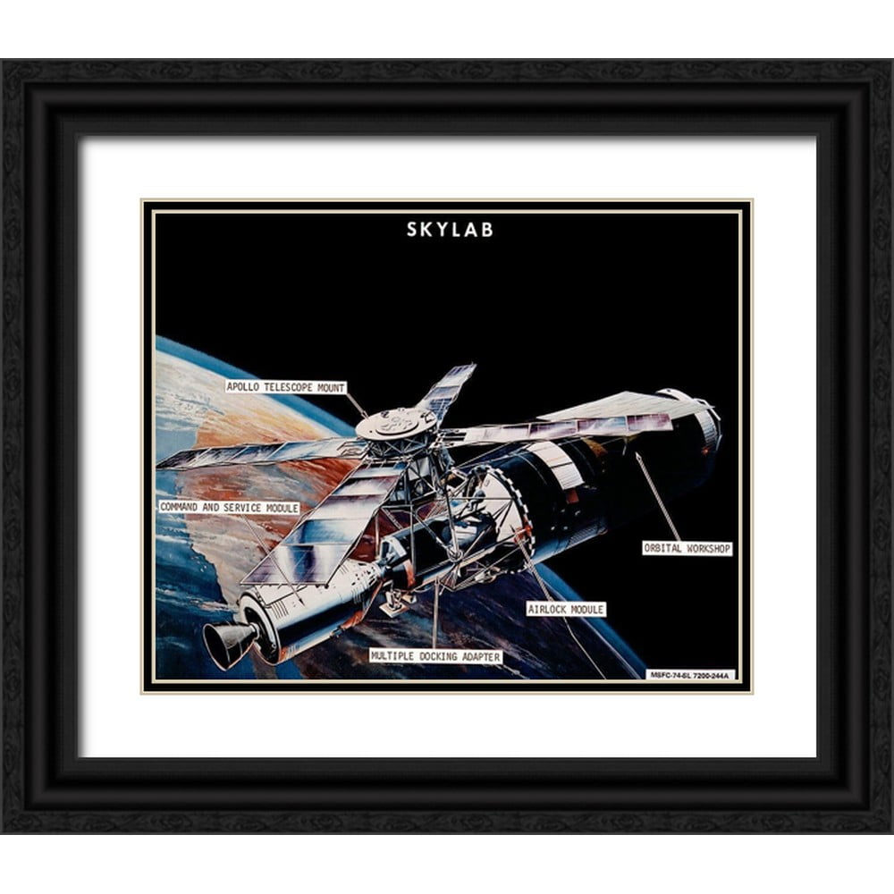 NASA 32x26 Black Ornate Wood Framed with Double Matting Museum Art ...