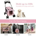 3-in-1 Detachable Small Cat & Dog Travel Stroller, Folding Pet Gear ...