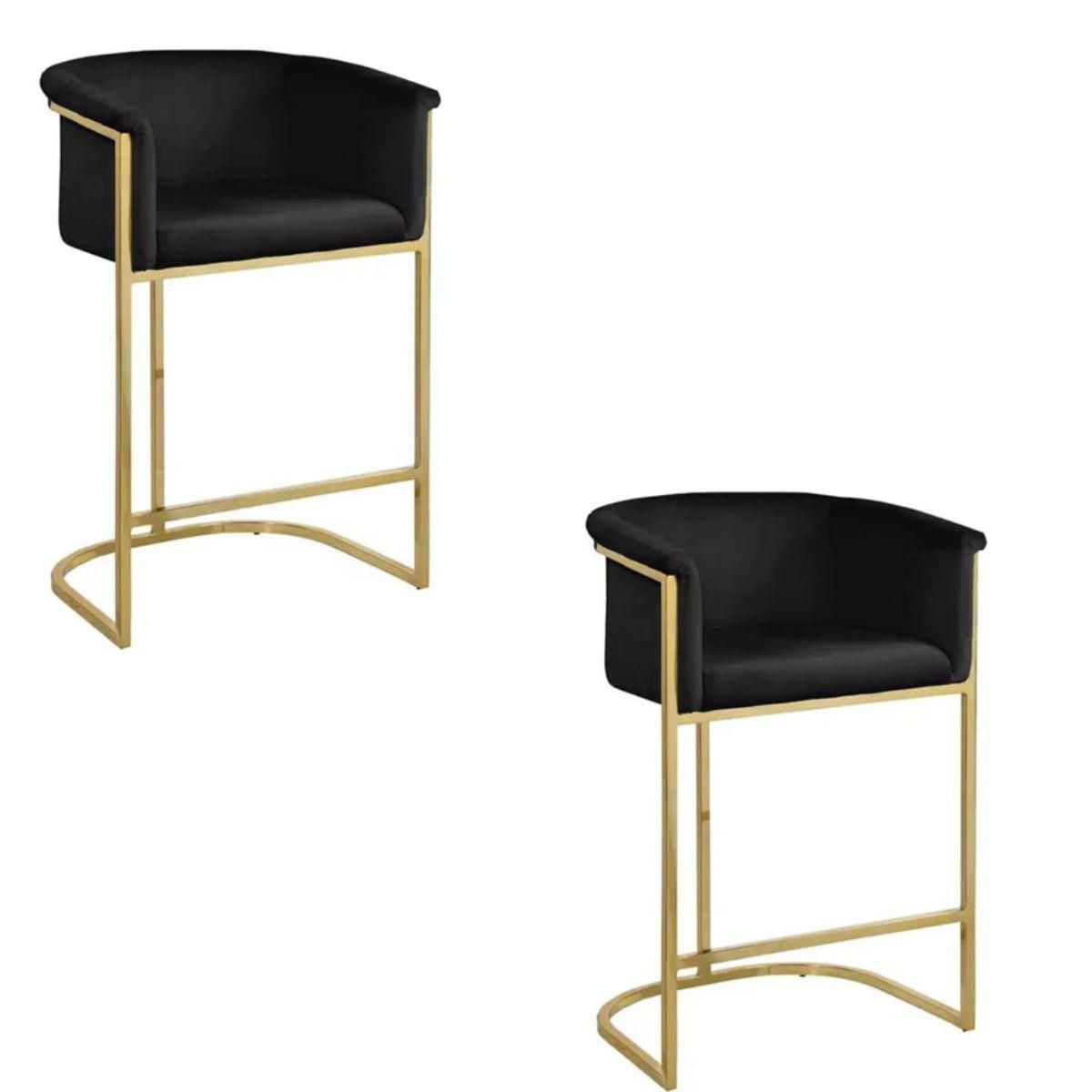Click here for Plata Import Kanye Black Velvet Stool And Steel In... prices