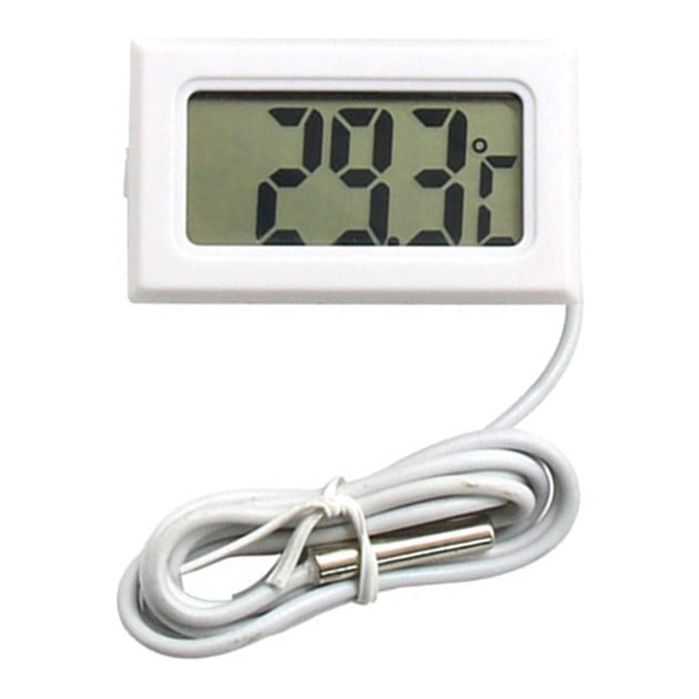White Digital LCD Thermometer Temperature Monitor with External Probe ...