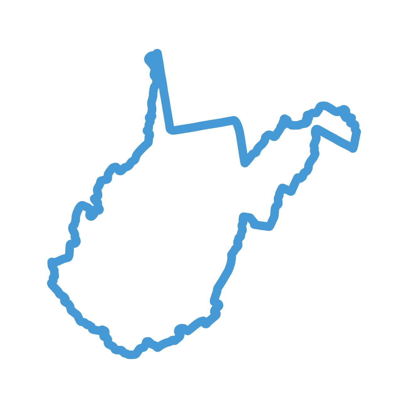 West Virginia Outline Sticker Decal Die Cut - Self Adhesive Vinyl ...