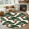 5ft Round Rug Bonsai Tree Area Rugs for Living Room Bedroom Washable ...
