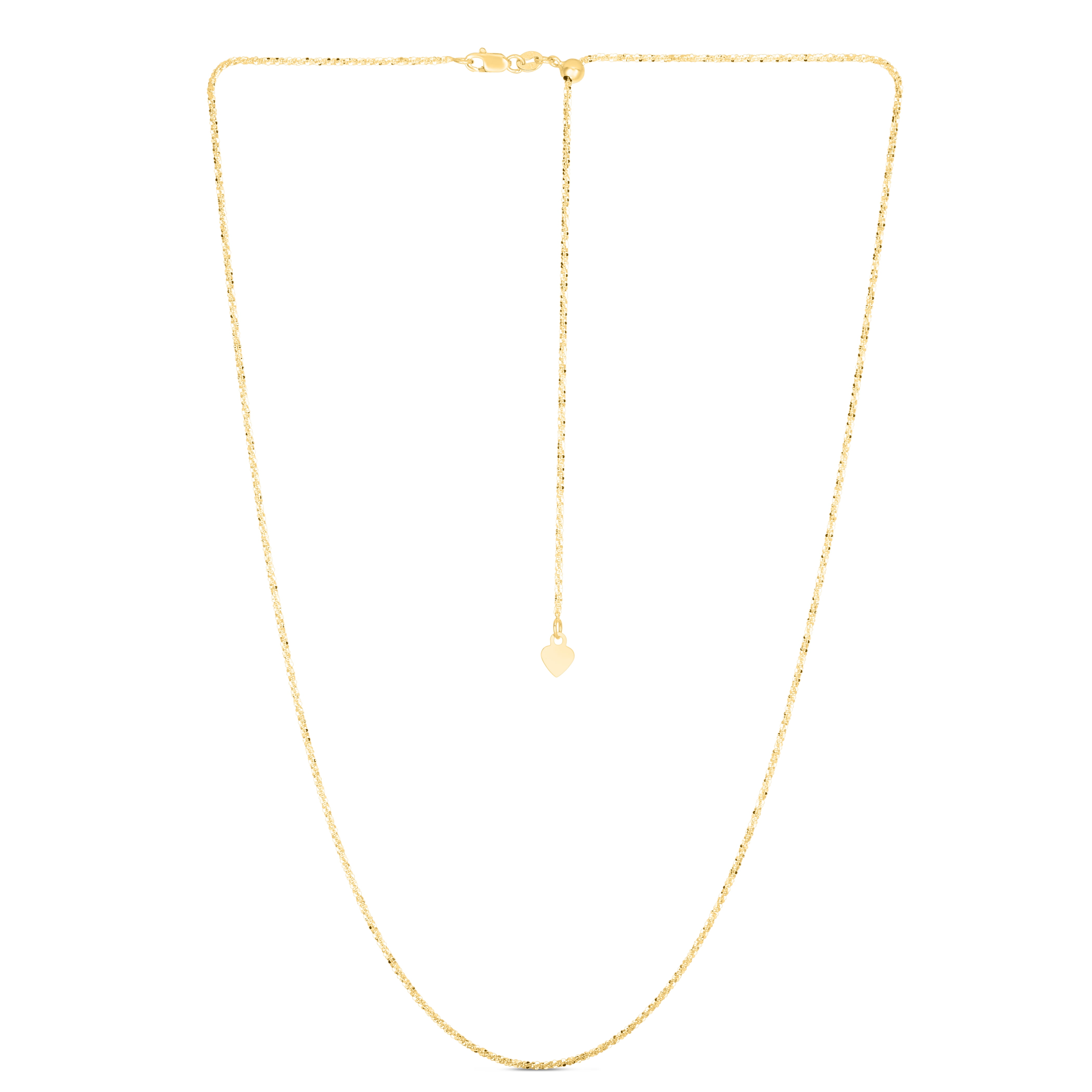 14k Yellow Gold Adjustable Sparkle Chain Necklace, 1.5mm, 22 - Walmart.com