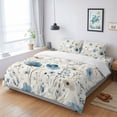 Blue Flower Pastoral Wildflower Soft Breathable Bedding Set with Pillow ...