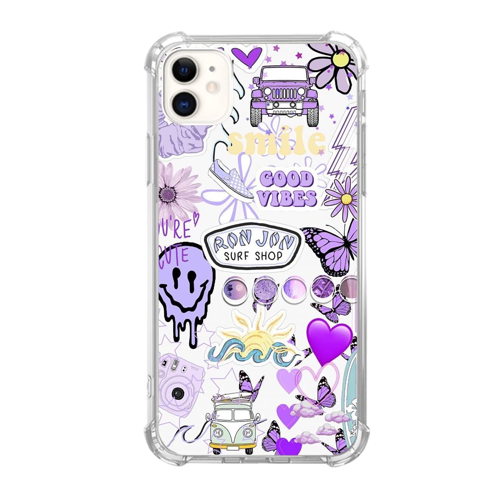 Good Vibes Purple Case Compatible with iPhone 12,Aesthetic Art Design ...