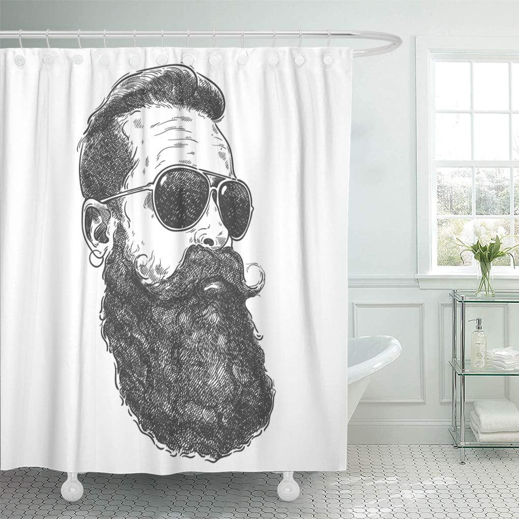 SUTTOM Beard Portrait of Bearded Man Sunglasses Hipster Barber Face ...