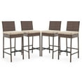 AVAWING Outdoor Patio Bar Stools with Backs and Arms, Aluminum Wicker ...