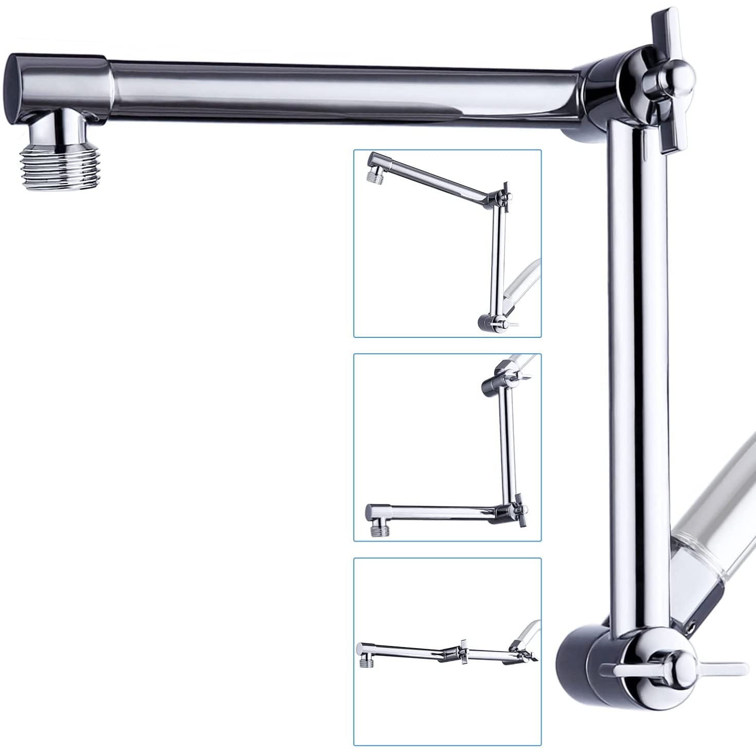 Brazo de extensión de ducha plegable con articulación de 1/2 pulgada y ...
