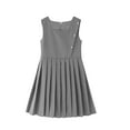 Girls Gray School Uniform Jumper Dress Set with Shirt & Tie, Preppy ...