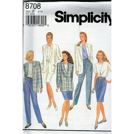 Simplicity Sewing Pattern 8708 ©1993 Misses' Pants, Skirt, Blouse and ...