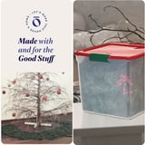 HOMZ 31 Qt Christmas Ornament Storage Boxes, Plastic Bin with Latching ...