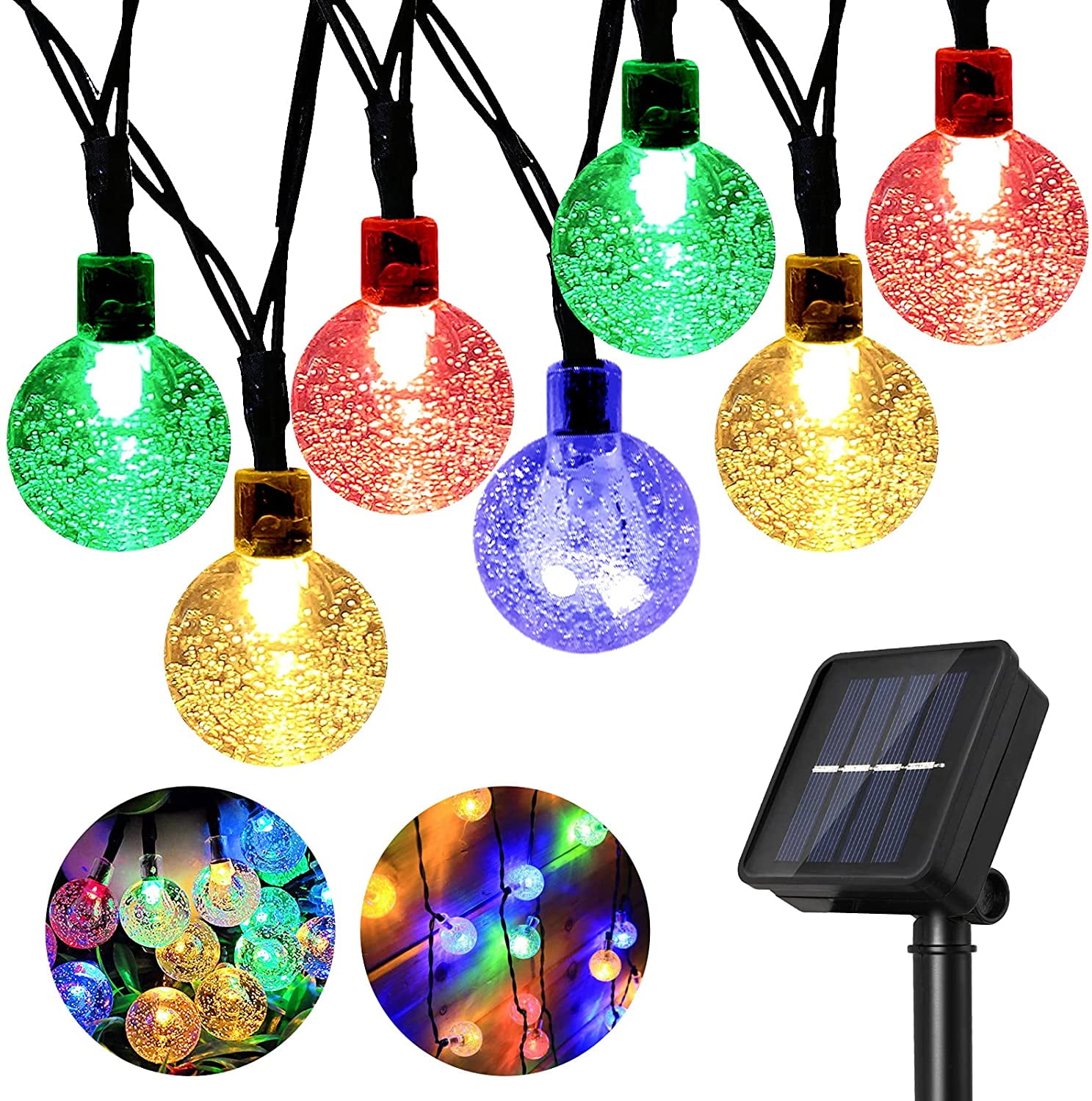 Solar Powered 50 LED String Light Garden Path Yard Decor Lamp Outdoor ...