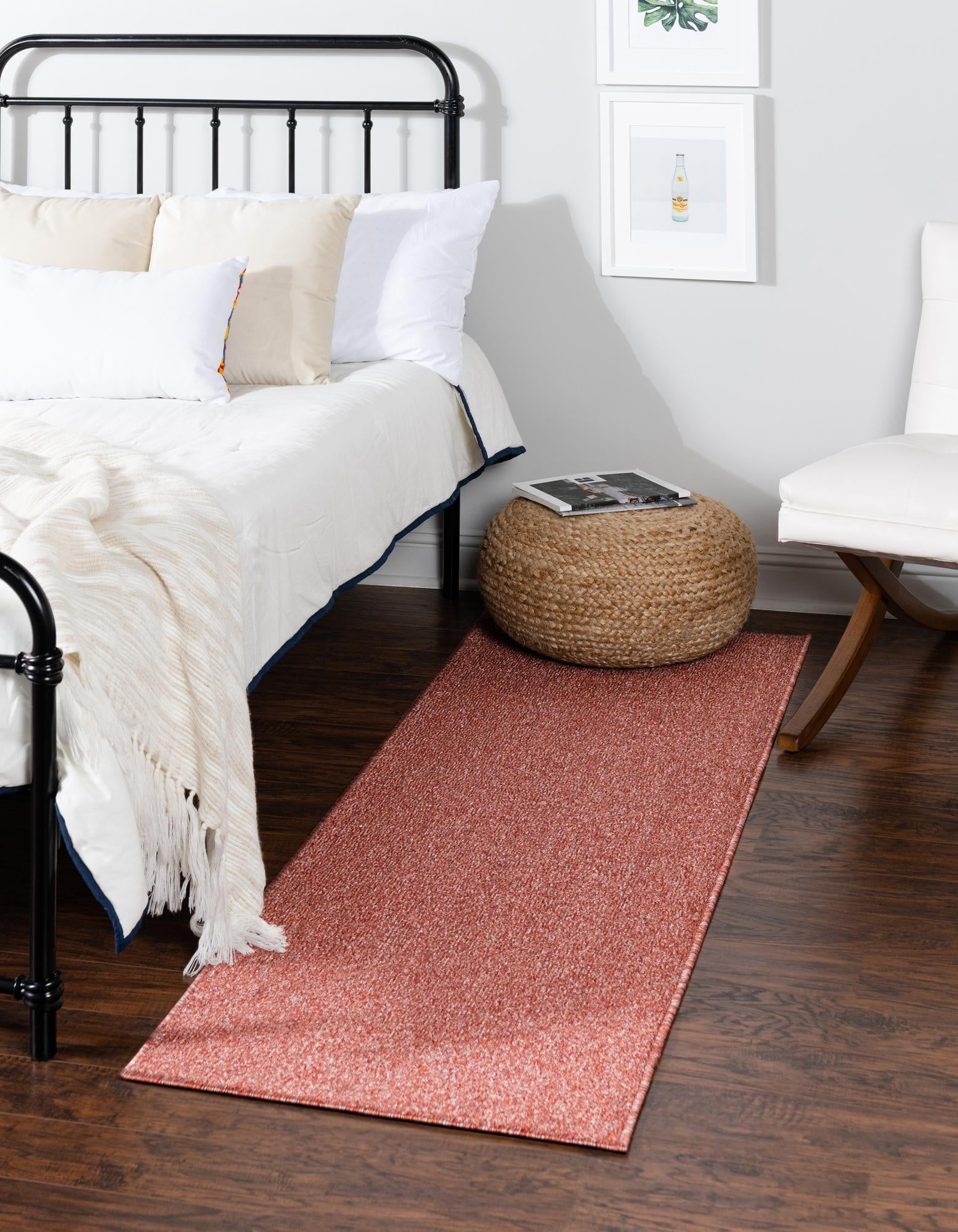 Rugs.com Everyday Solid Collection Rug – 13 Ft Runner Rust Red Medium ...